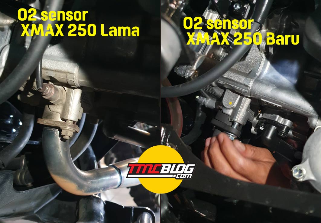 TELISIK : Beda Posisi O2 Sensor Antara XMAX 250 Baru dan XMAX 250 Lama ...